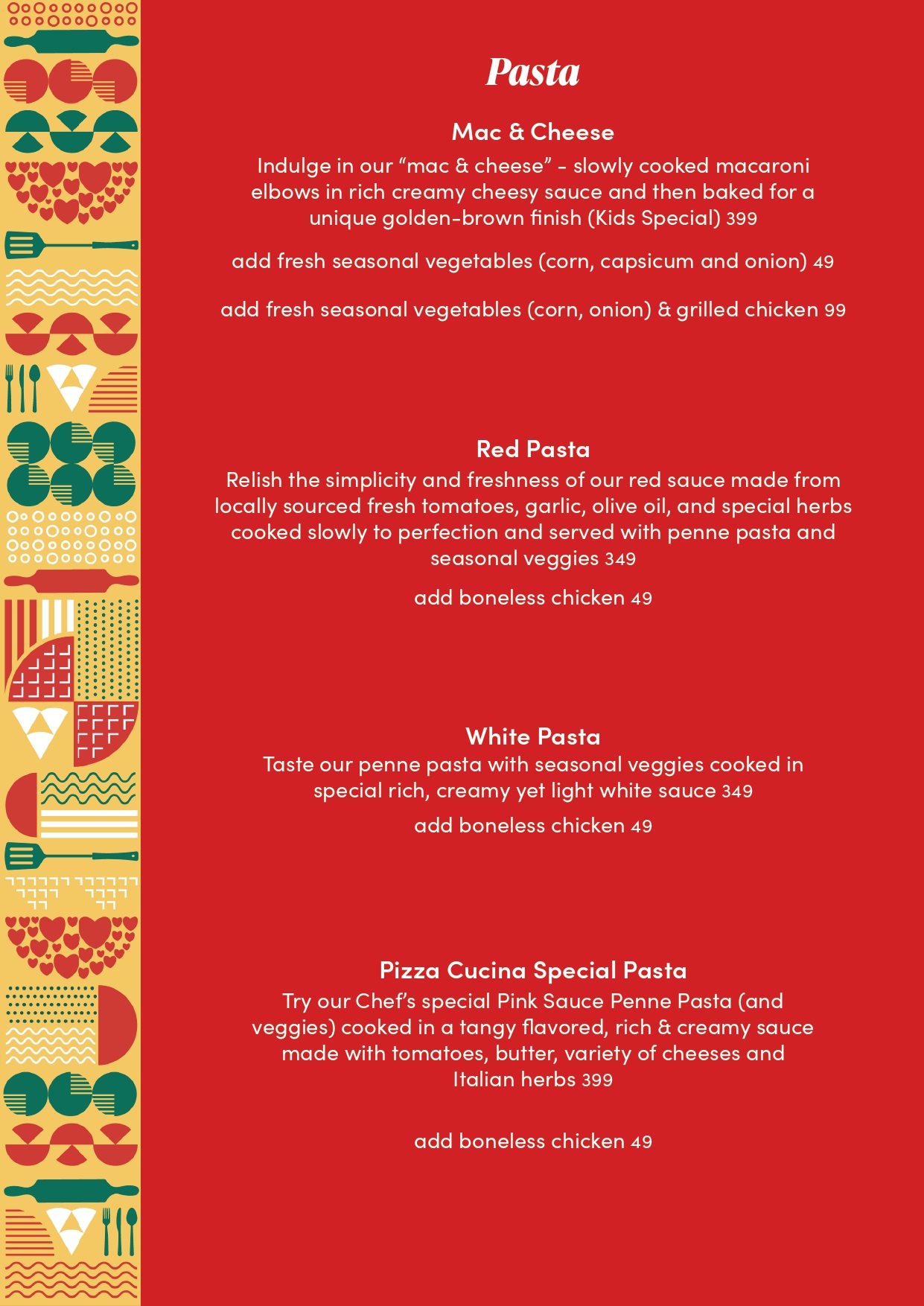 Pizza Cucina - Menu